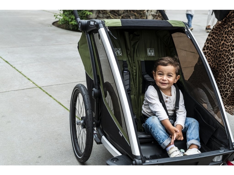 Cyklovozík Thule Chariot Cab 2-místný hliníková/cypřišové zelená ...